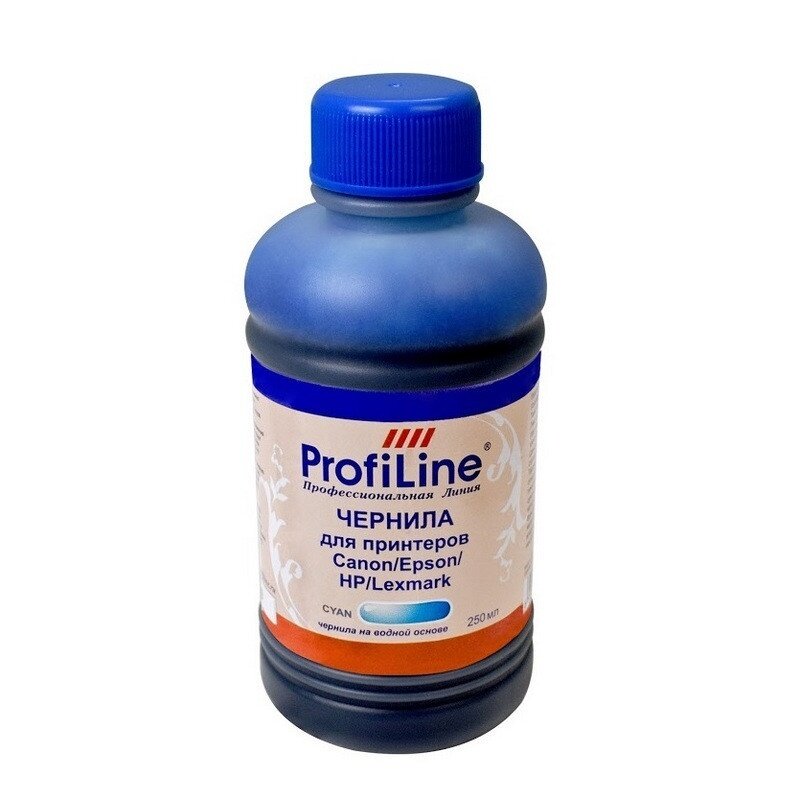 Чернила для принтера Profiline Premium, для Canon, Epson, HP, Lexmark, голубые, 250 мл, водные