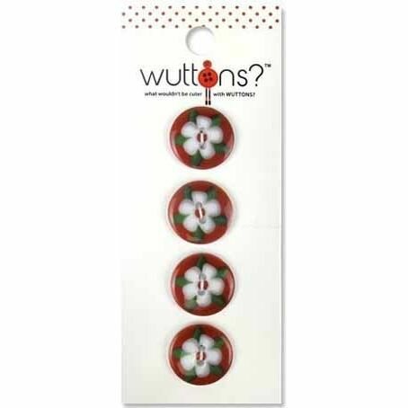 Пуговицы BLUMENTHAL LANSING "Wuttons", Fruit Print, Small, красно-белые, 4 шт