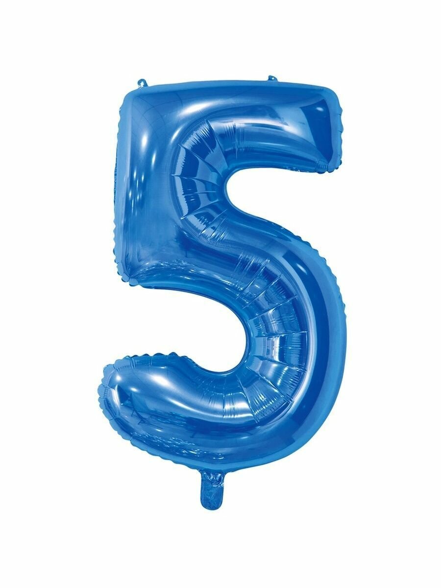 Воздушный шар Веселая затея "Цифра 5", Blue, 26 дюймов