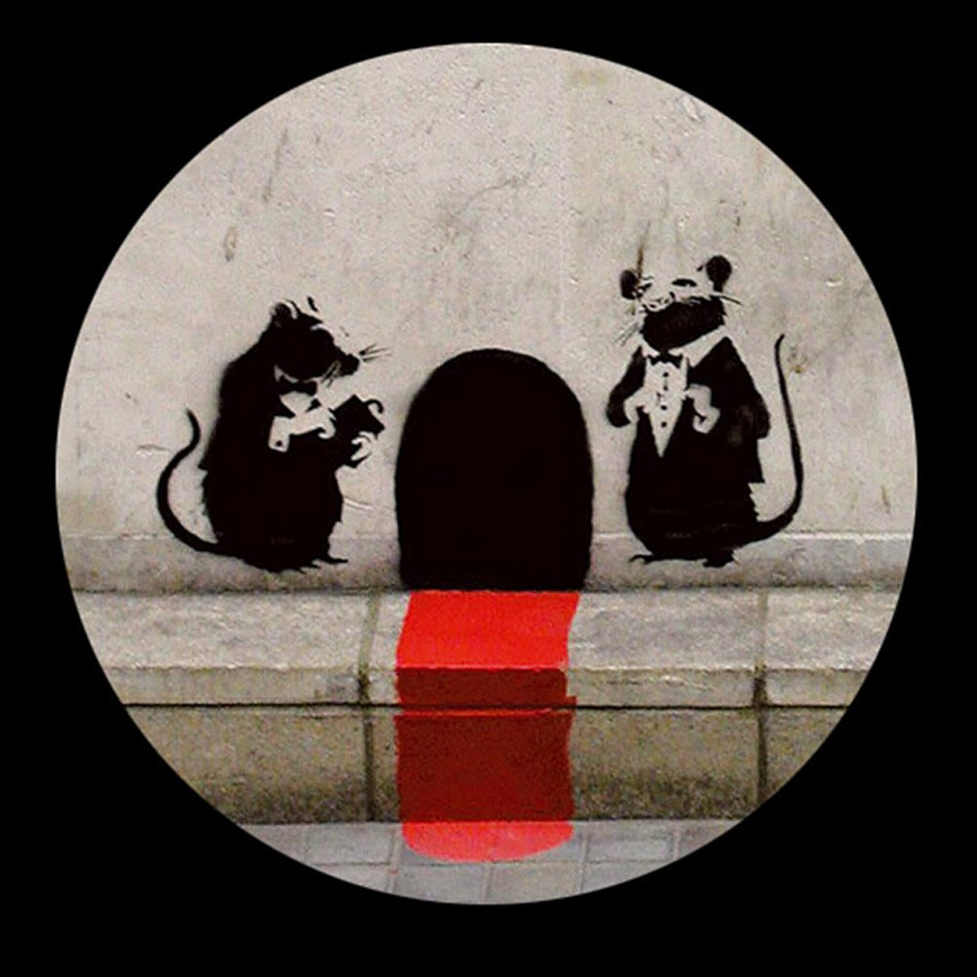 Плакат, постер Бэнкси. Крысы в смокингах на бумаге, размер 21х30см