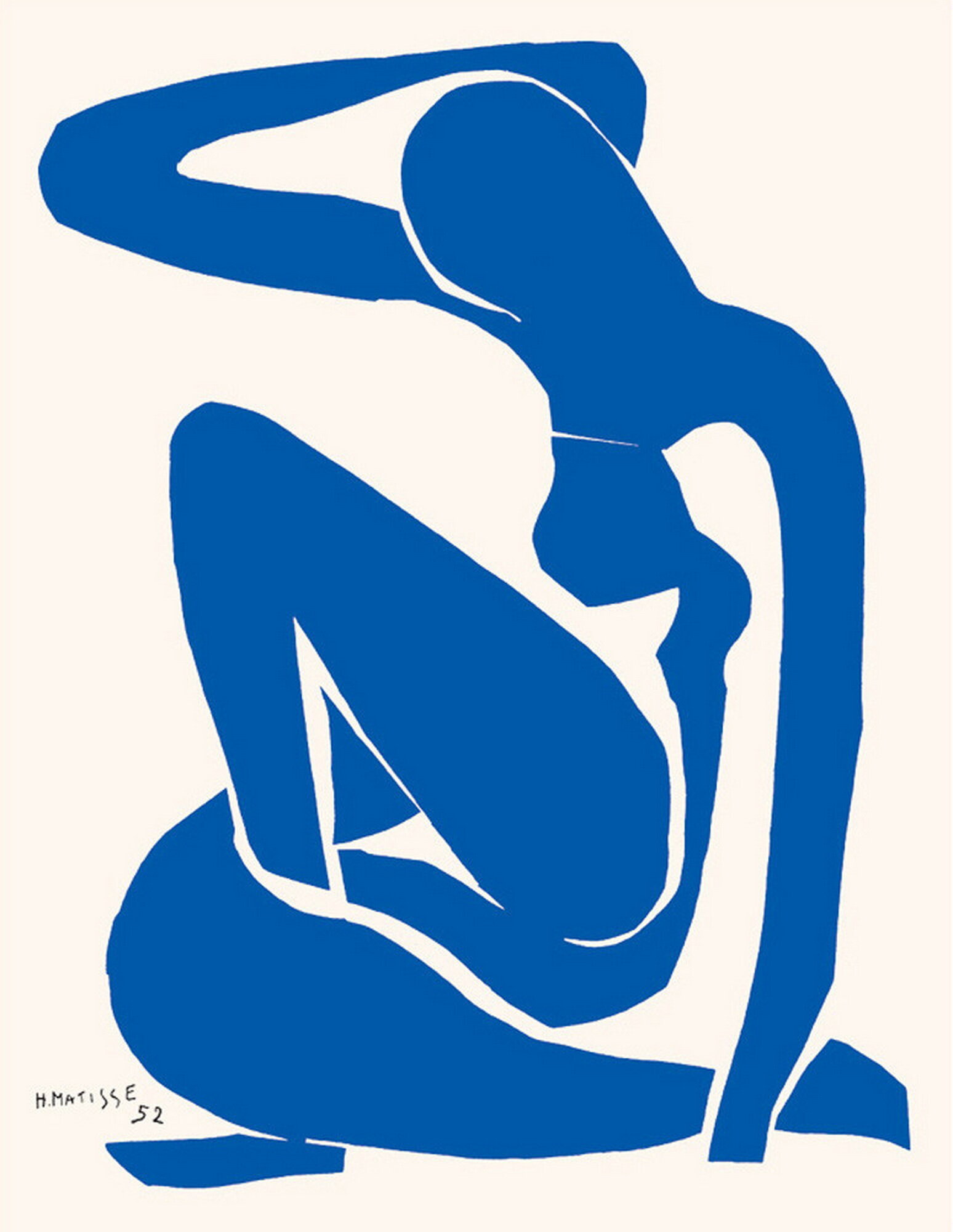 Плакат, постер Анри Матисс. Синий ню на бумаге, размер 42х60см
