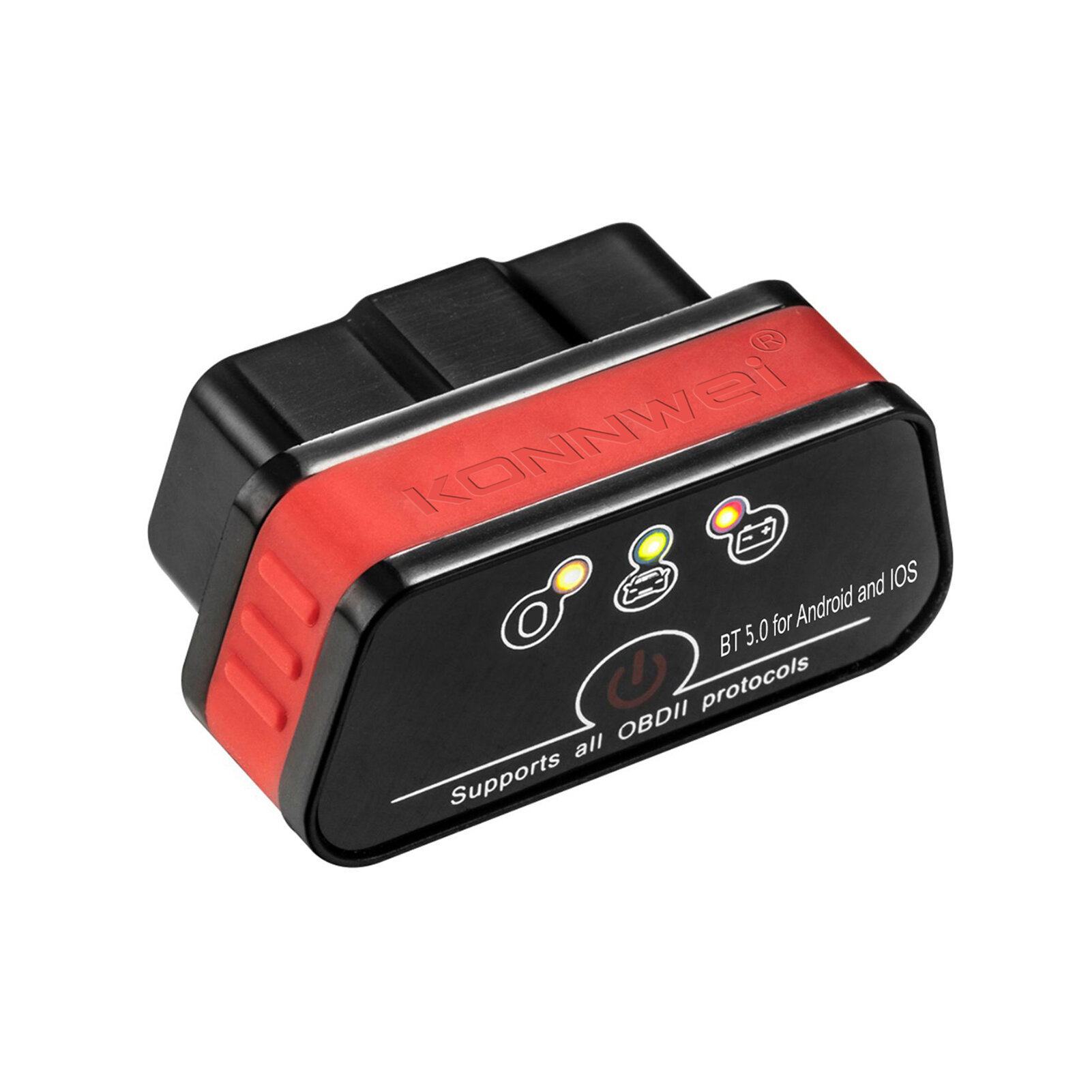 KONNWEI KW901 OBDII BT 5.0 Wireless Auto Engine Fault Diagnostic Tester Scanner Car Diagnostic Scan Tools черный оранжевый красный ABS 12V ISO 9141 KWP2000 SAE J1850 CAN J1850 VPW J1850 PWM XP WIN7 WIN8 WIN10 Android IOS 12*7.5*4cm 100g 1шт Scan Tool 1шт
