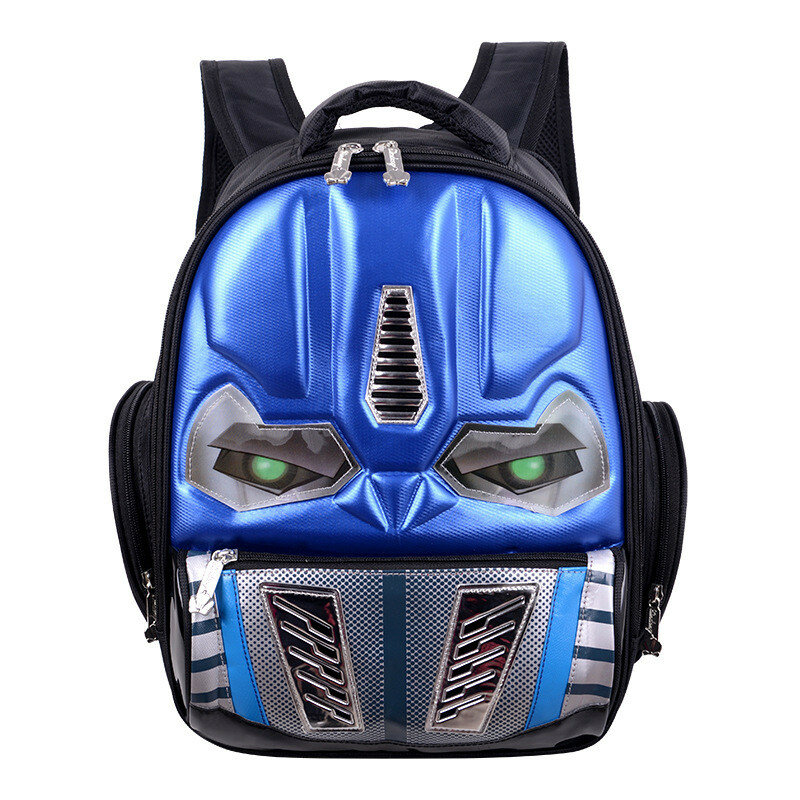 Backpack transformers fashionable and secure children 3d elements large capacity for school essentials blue 43x33x14cm