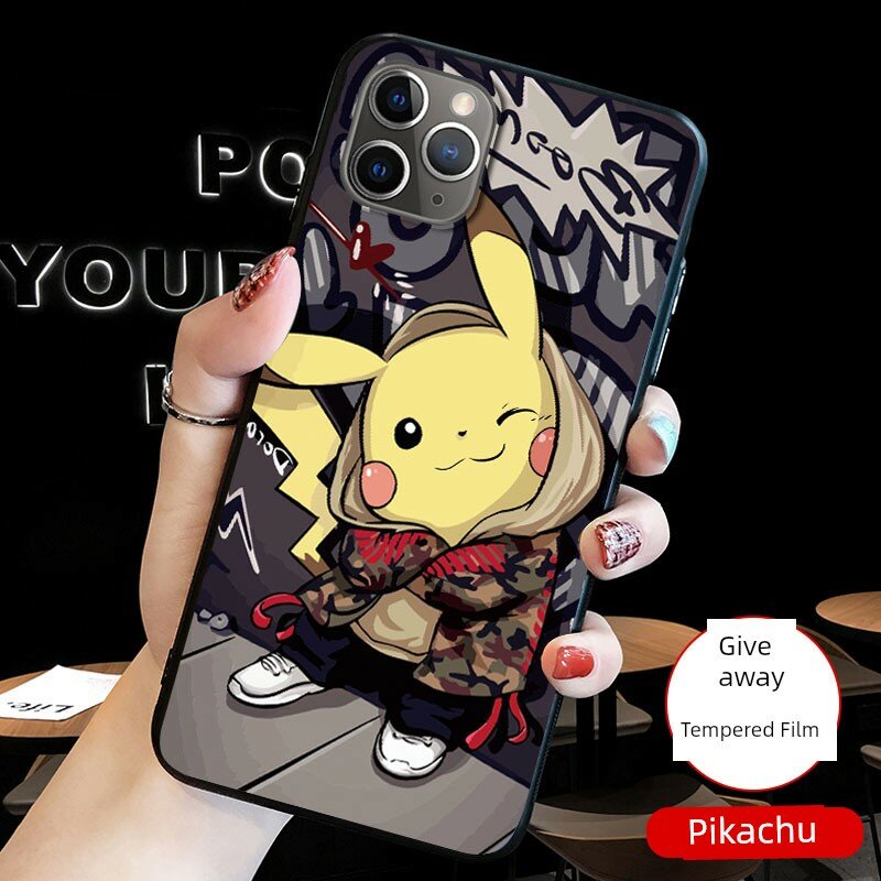 Чехол для iPhone 11 Pro из силикона с модным дизайном Пикачу, противоударный, узкий, матовый финиш чехол