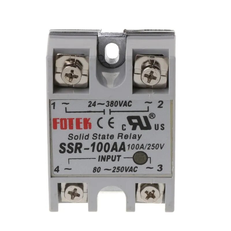 SSR-100AA однофазный с пластиковым корпусом AC-AC белый для регулятора сопротивления