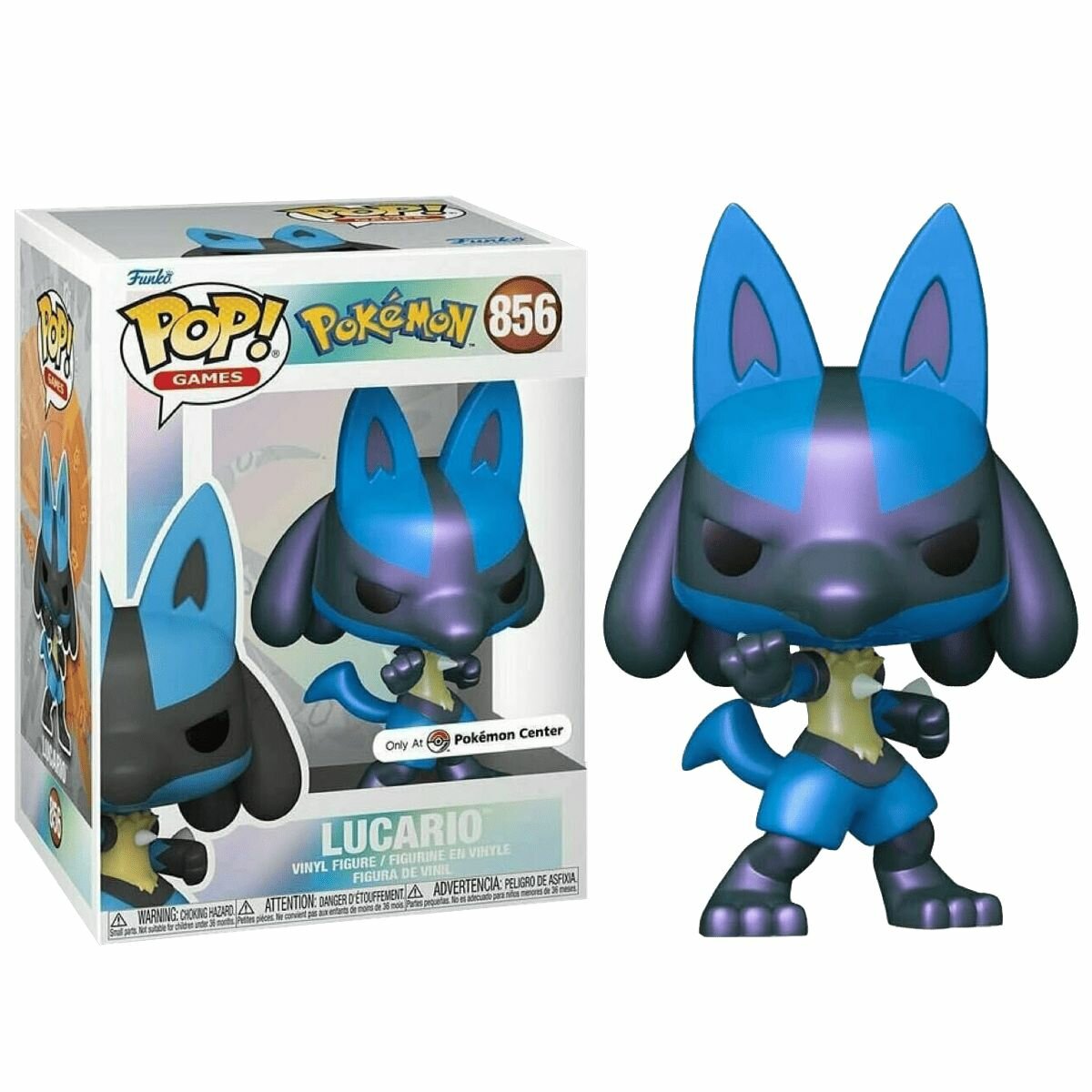 Фигурка Funko POP Lucario Pearlescent со стикером (Эксклюзив Pok mon Center) из сериала Pokemon / Лукарио перламутр из Покемоны, Фанко ПОП