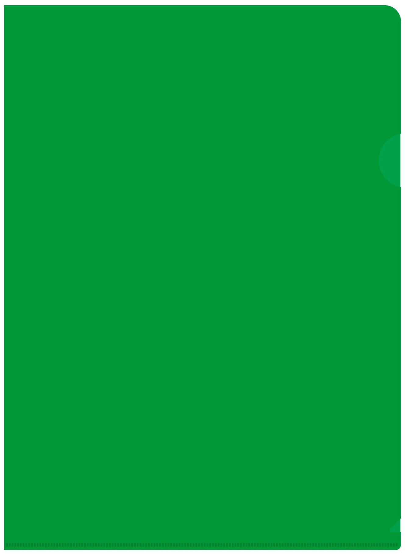 Набор из 20 штук Папка-уголок Бюрократ -E310N/1GR непрозрачный A4 пластик 0.18мм зеленый