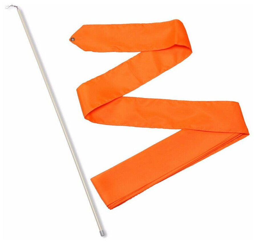 Лента гимнастическая с палочкой 50см, СЕ4-OR, длина 4м, оранжевый
