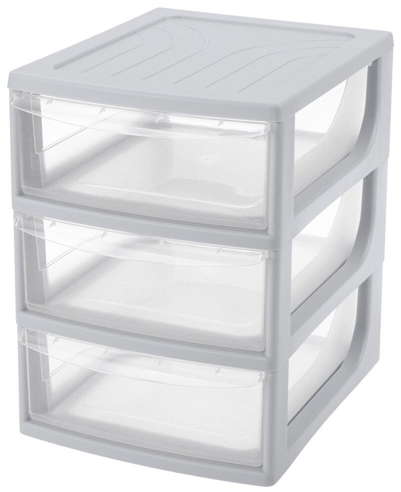 Органайзер Econova формат А5, 3 ящика, 195х254х264 мм, светло-серый 433223730