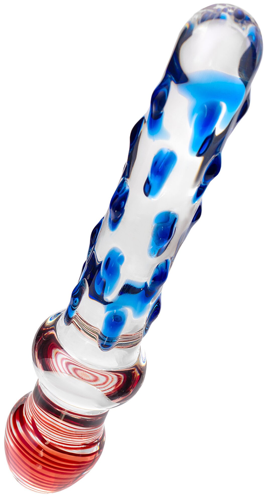 Фаллоимитатор Sexus Glass, двусторонний, стекло, с ребрышками, 20см