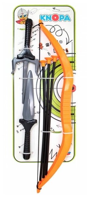 Набор оружия "Ниндзя" (кинжал, саи, лук,3 стрелы) Кнопа