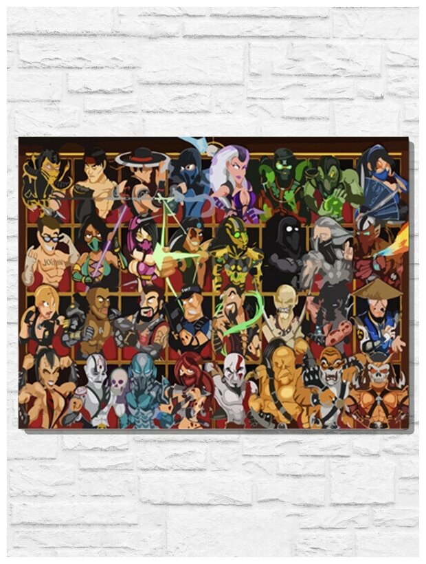 Картина по номерам на холсте игра Mortal Kombat 3 (Sega, Сега, 16 bit, 16 бит, ретро приставка) - 9886 Г 30x40