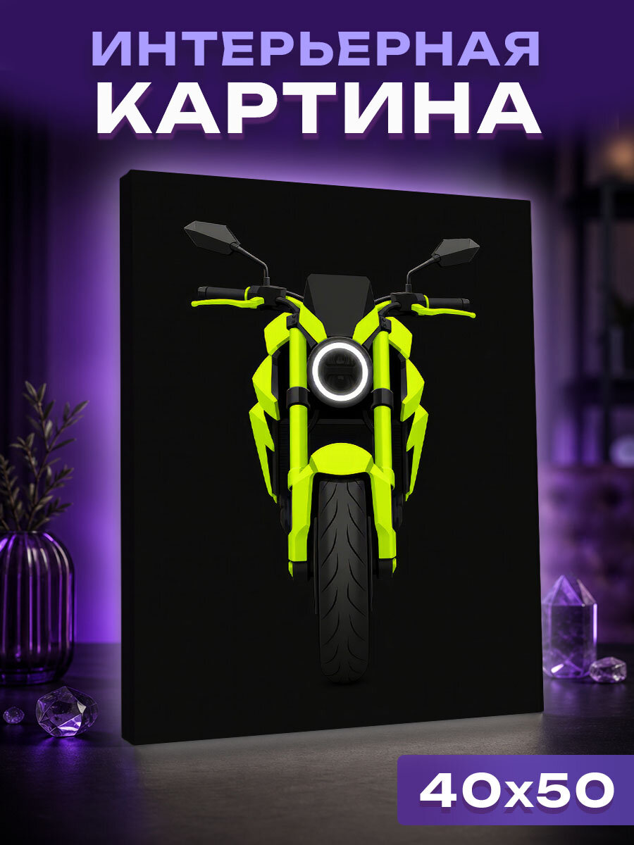 Интерьерная картина Кислотный стритфайтер в темноте