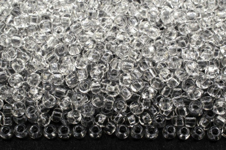 Бисер чешский PRECIOSA круглый 10/0 00050 прозрачный, квадратное отверстие, 1 сорт, 50г