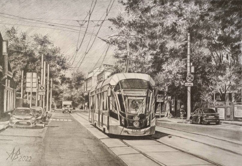 Авторская картина карандашом