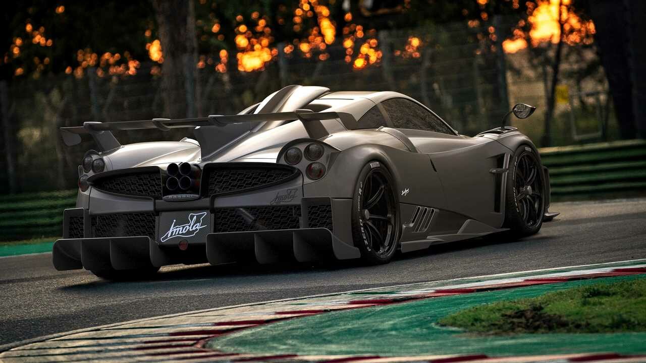 Картина на холсте 110x60 LinxOne "Автомобиль Pagani Imola 2020" интерьерная для дома / на стену / на кухню / с подрамником