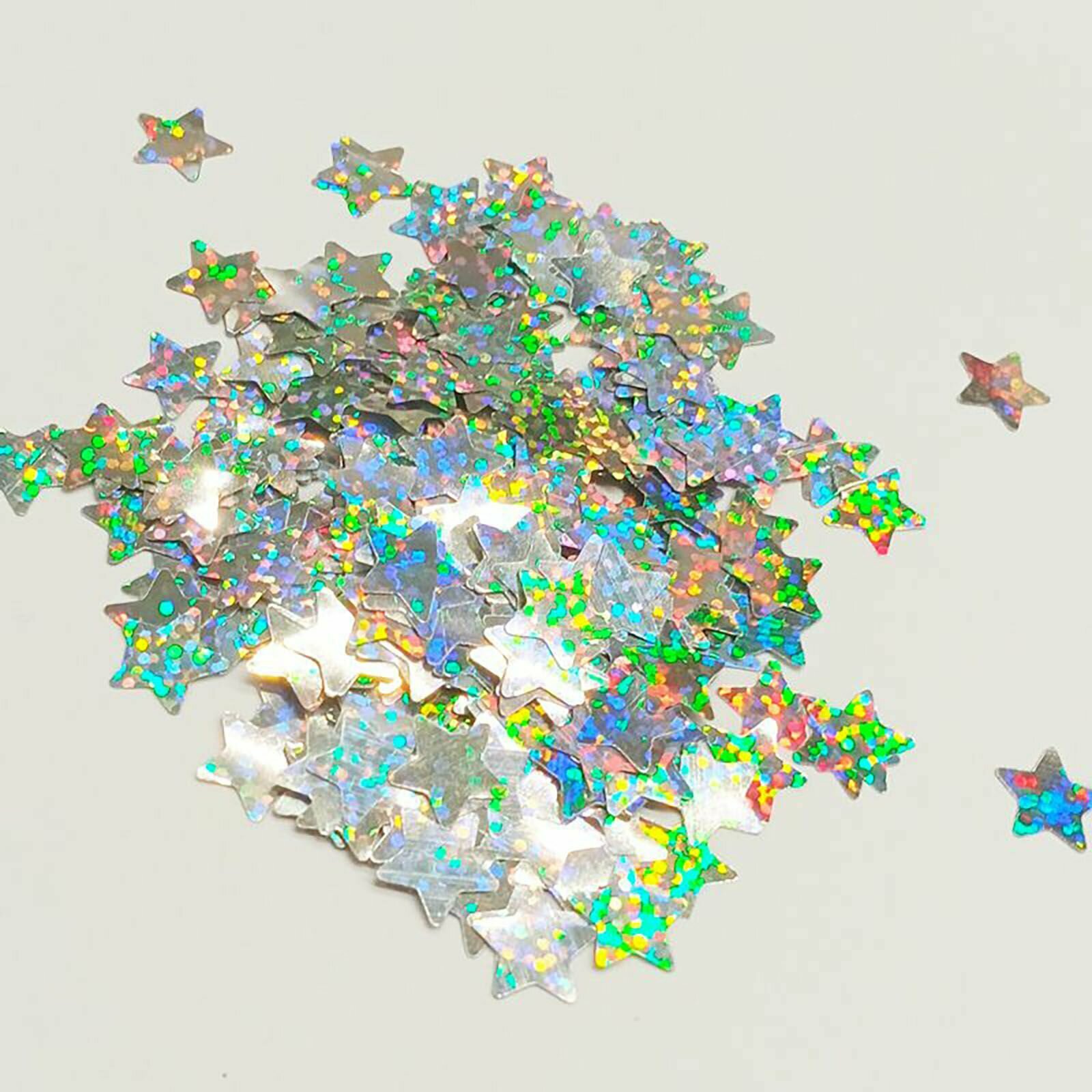 Конфетти "Звезды Серебро" фольгированные, 1 см, 250 г. / Веселуха