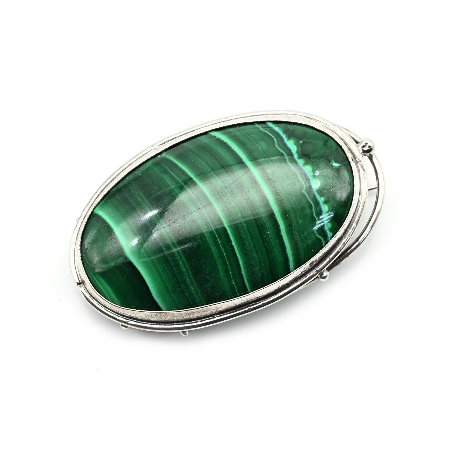 Брошь, малахит