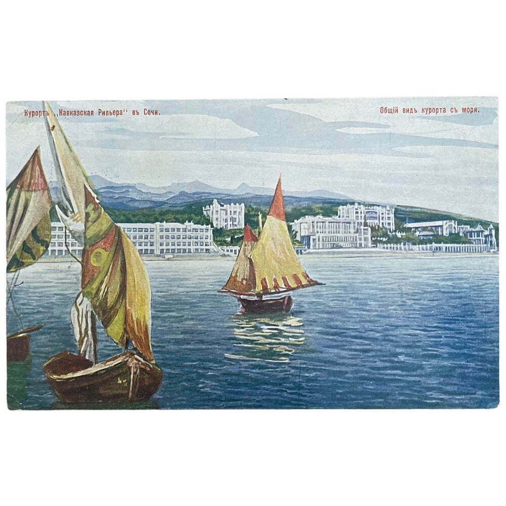 Почтовая открытка "Курорт "Кавказская Ривьера" в Сочи" 1900-1916 гг. Российская Империя