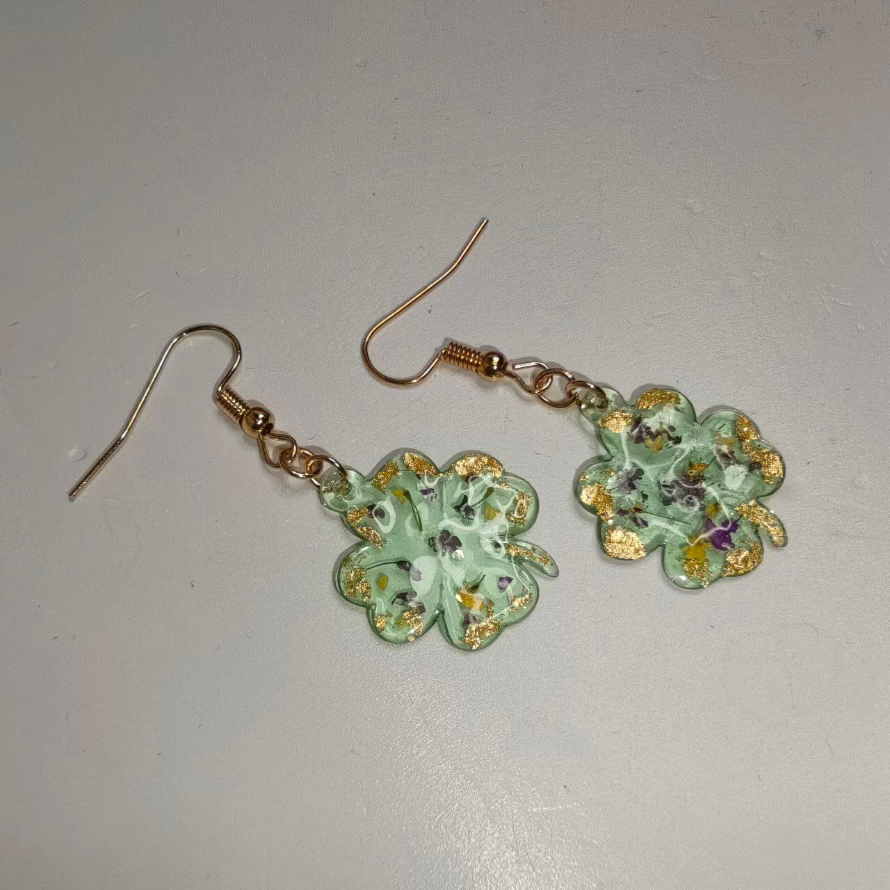 Серьги с подвесками, сухоцветы