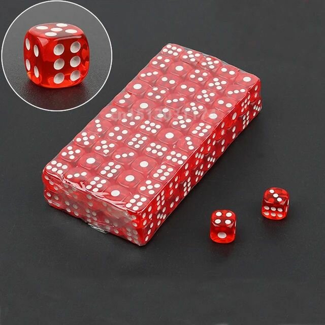 Игральные кубики/кости/ 16 мм. комплект из 10 штук. Красные.