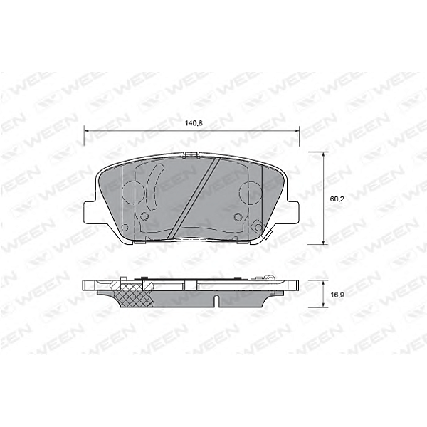 WEEN 151-0003 (581012TA61 / 581012VA70 / 58101A6A20) тормозные колодки дисковые передние ceed (jd) pro ceed (jd) 16