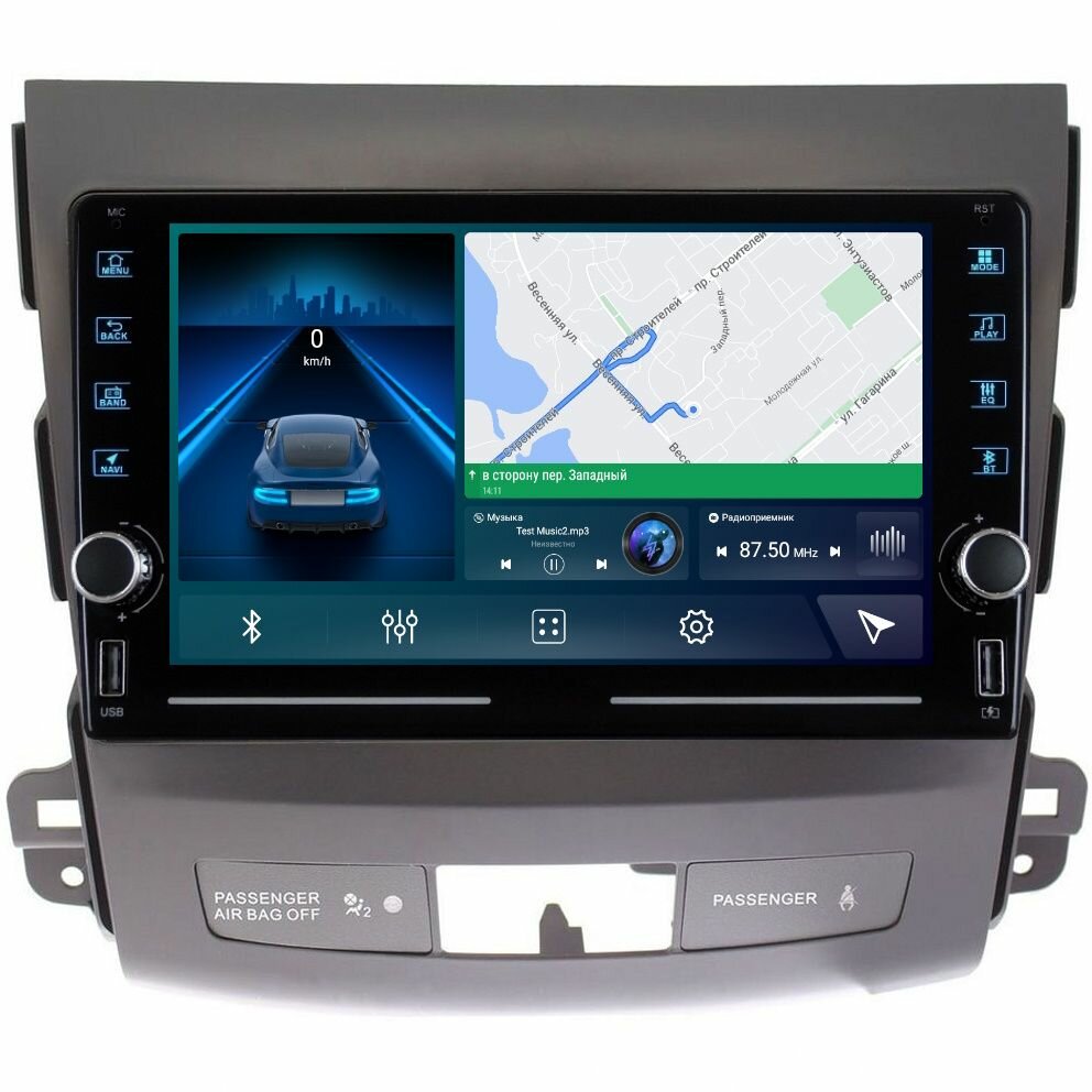 Магнитола R320 Mitsubishi Outlander 2 (XL) 2006-2012 с Android 13, 4/64Gb память, 8 ядерный процессор, Carplay, DSP, 4G модем (Sim)