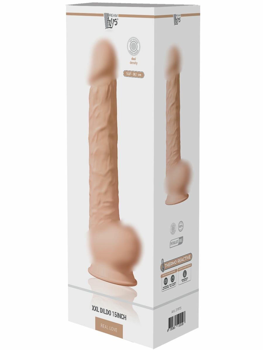 Фаллоимитатор супергигант на присоске "REAL LOVE DUAL DENSITY XXL DILDO 15INCH" 28см