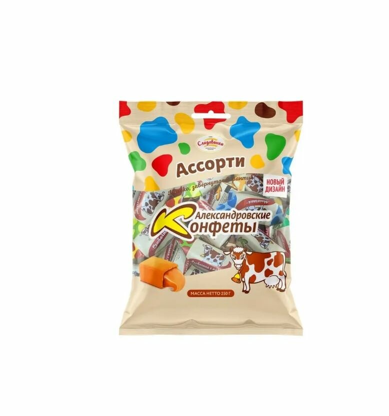 Александровские конфеты Коровка Сливоная с семечками, 250 г