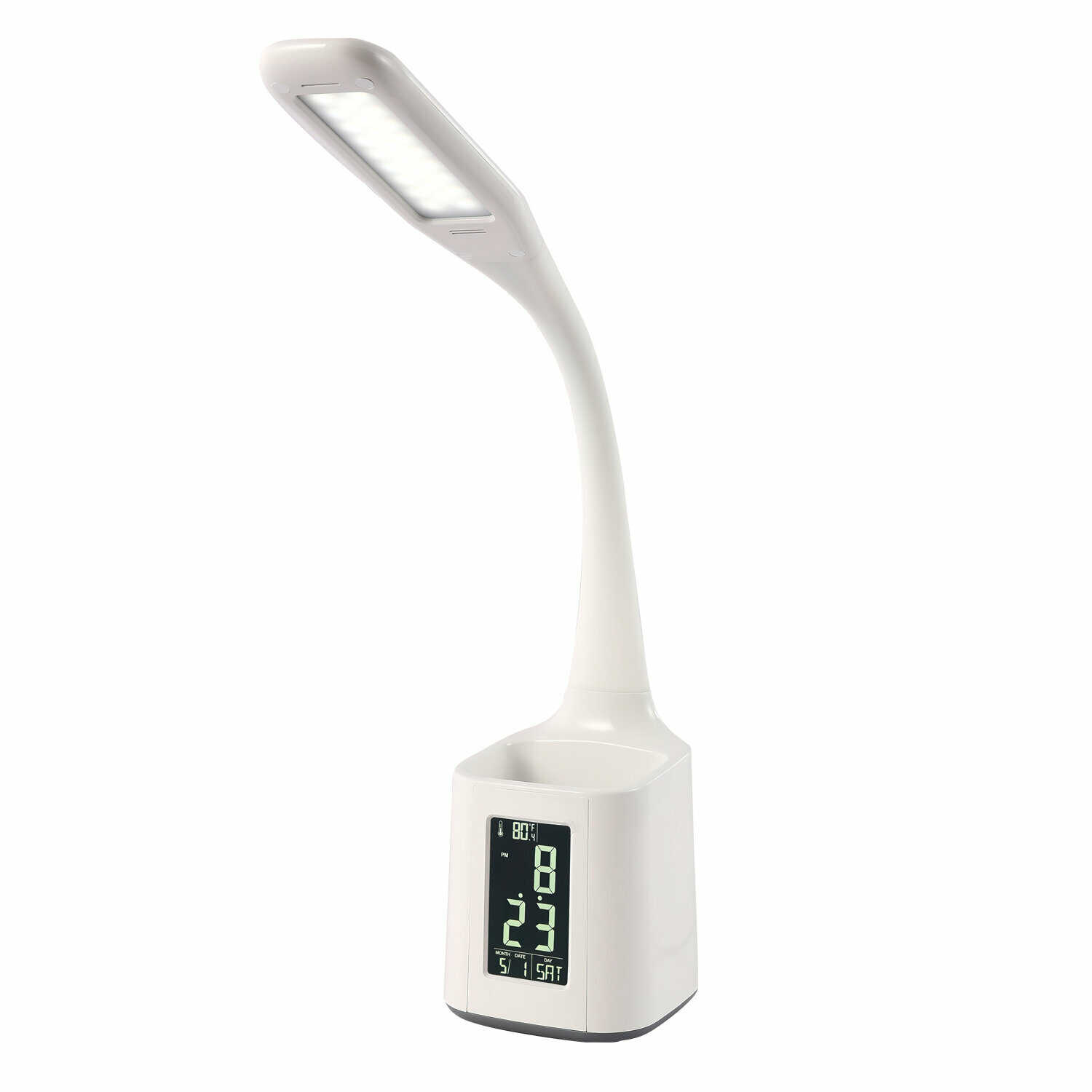 Настольная лампа-светильник SONNEN HS-01 на подставке, LCD-экран, светодиодная, 5 Вт, белый, 238234