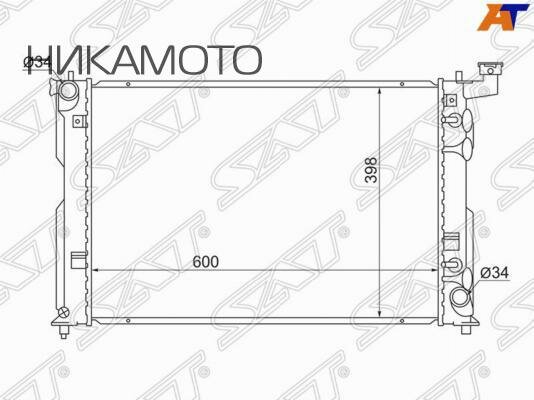 SAT SG-TY0002-240 Радиатор TOYOTA Premio/Allion/Caldina 240, Wish/Opa 10, (2001-2007) двигателя 1AZFE/1ZZFE/1NZFE
