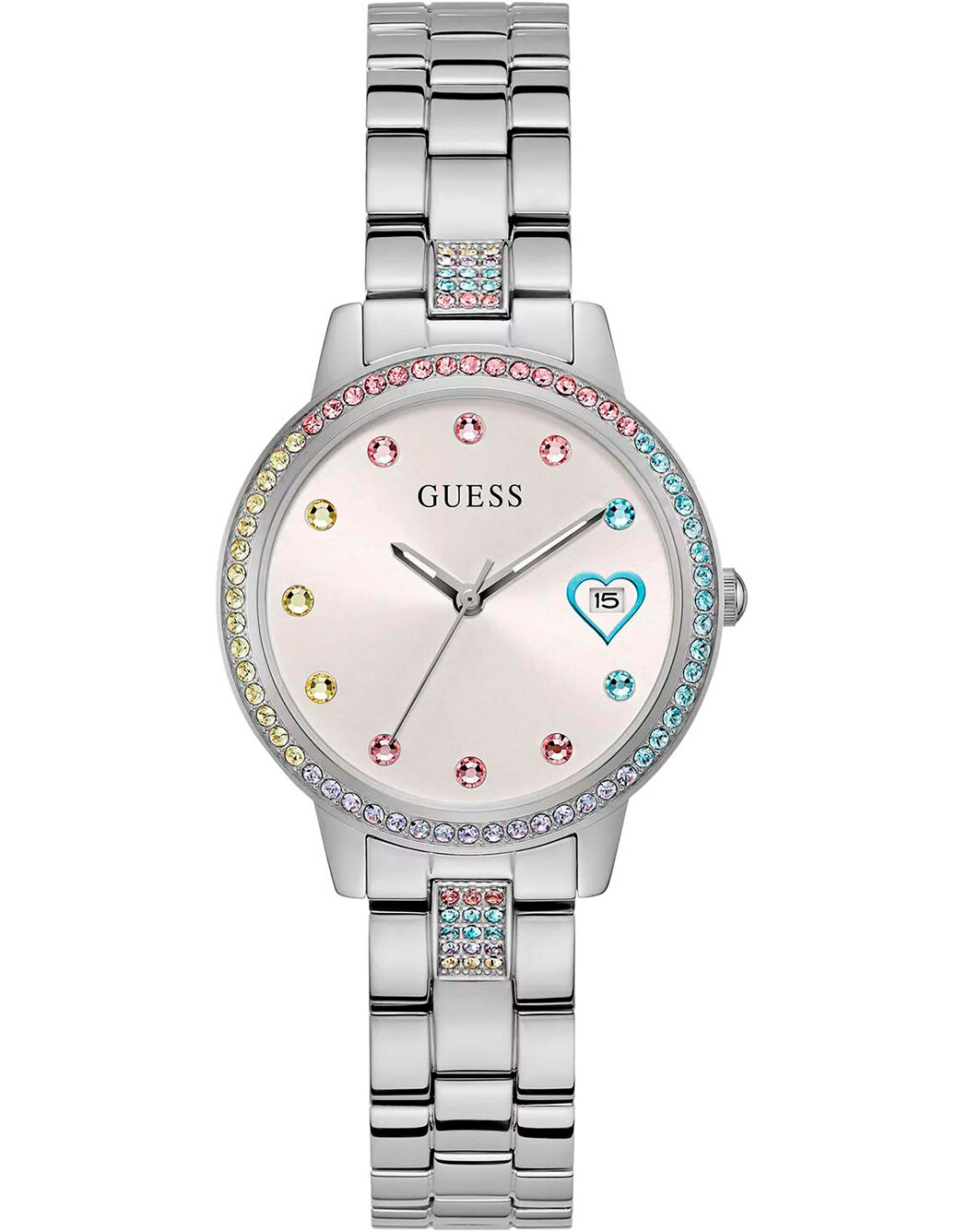 Наручные часы GUESS, серебряный
