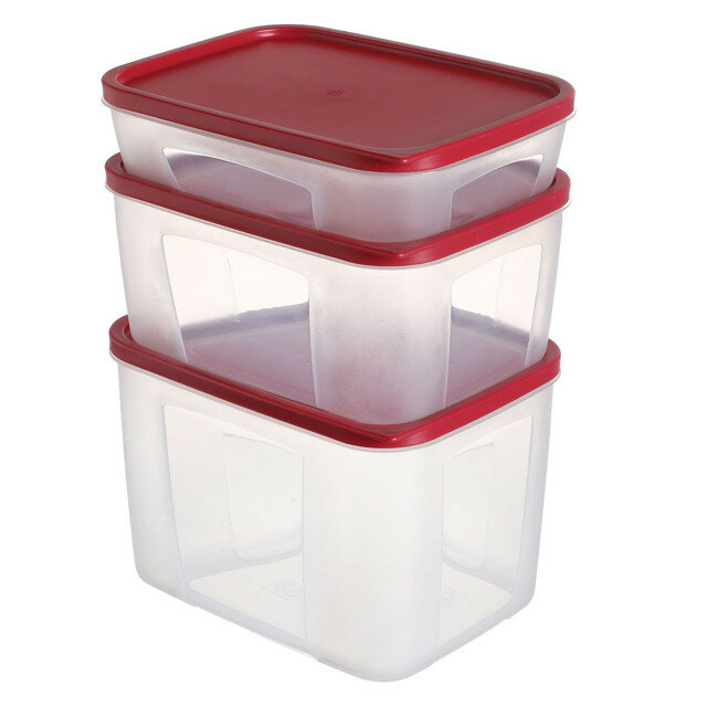 TODELIA набор прямоугольных пластиковых контейнеров 3 шт 3 л 2 л 0,8 л для хранения