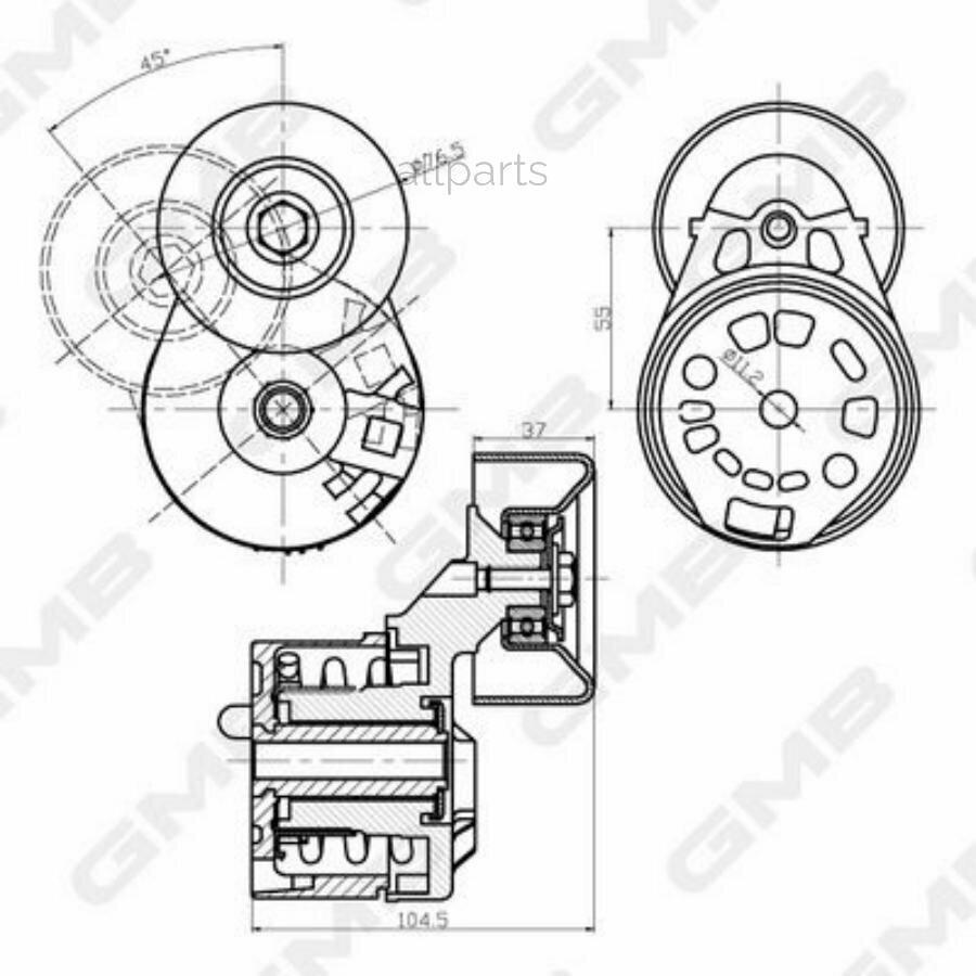 GMB GAT32340 Натяжитель ремня FORD / LAND ROVER