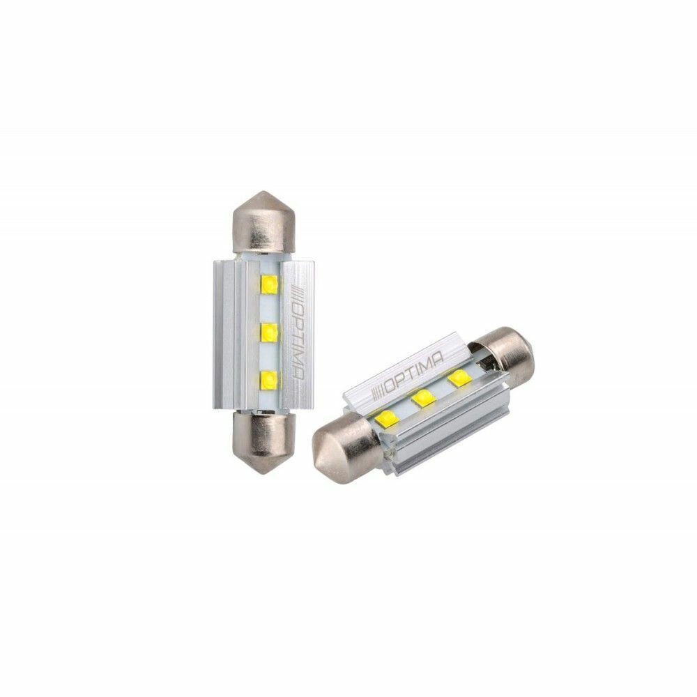 Светодиодные лампы Festoon 39mm Optima MINI-CREE, CAN, white, 3W, 12V, T10*39mm (SV 8,5-8), комплект 2 шт.