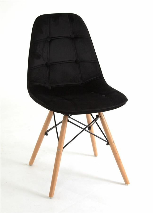 Стул Alex Soft Red Black черный, ткань, дерево, мягкое сиденье, без подлокотников