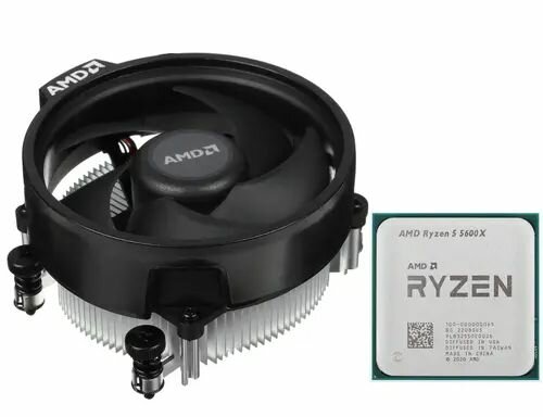 Процессор AMD Ryzen 5 5600X (100-100000065BOX) BOX - AM4, 6 x 3.7 ГГц, L2 - 3 МБ, L3 - 32 МБ, 2 х DDR4-3200 МГц, TDP 65 Вт, кулер