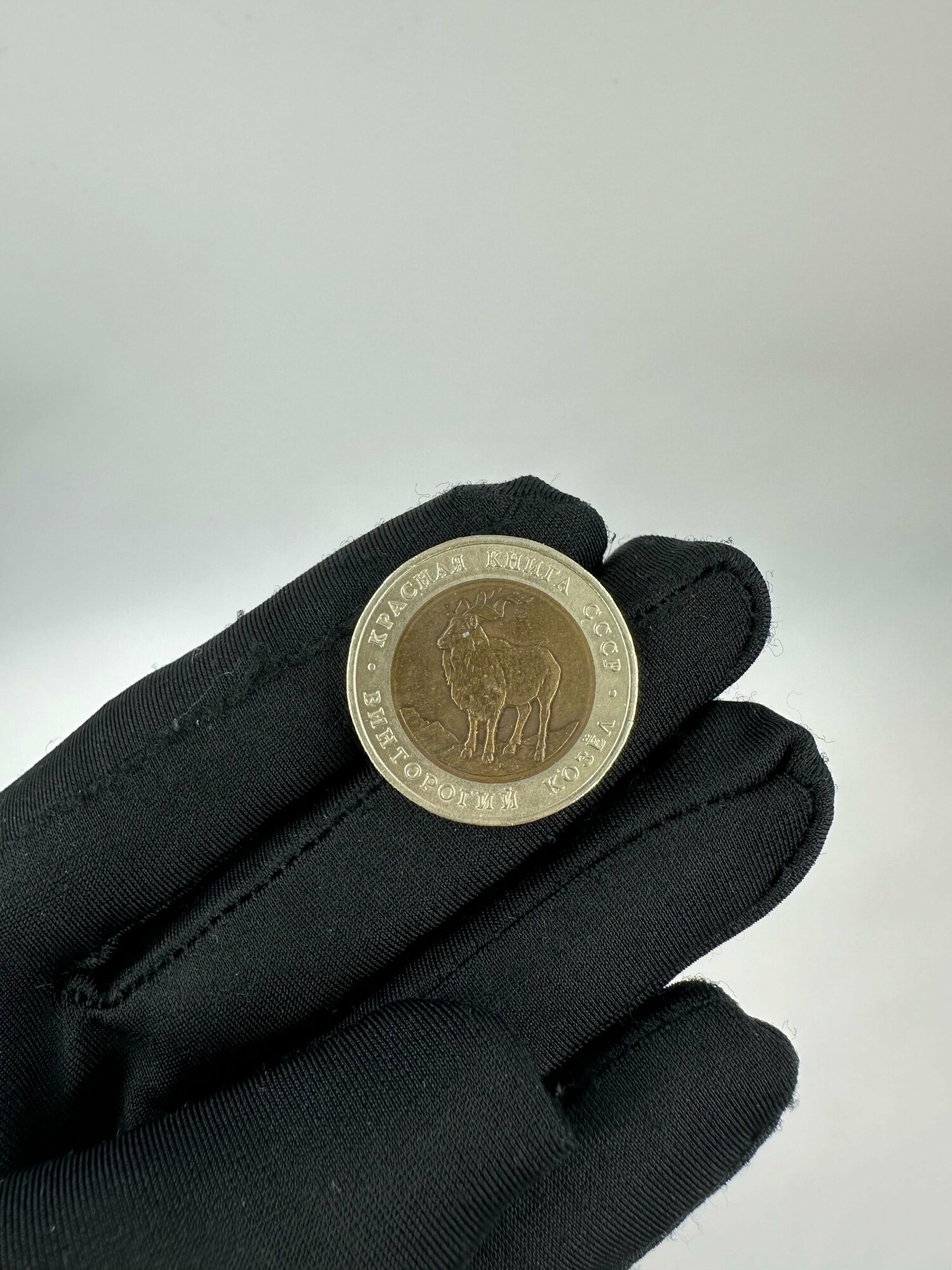 Монета Красная книга Винторогий козёл 5 рублей 1991