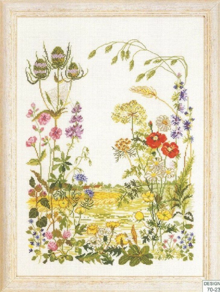 Набор для вышивания Permin #70-3162 Wild Flowers (Полевые цветы), Счетный крест, 49 х 66 см