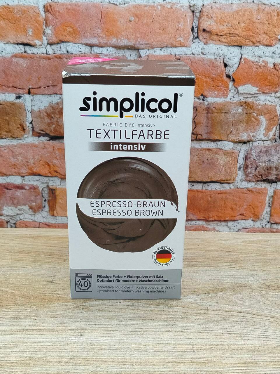 Simplicol Intensiv Краска текстильная для одежды и тканей Кофейно-коричневого цвета 150 мл + 400 гр