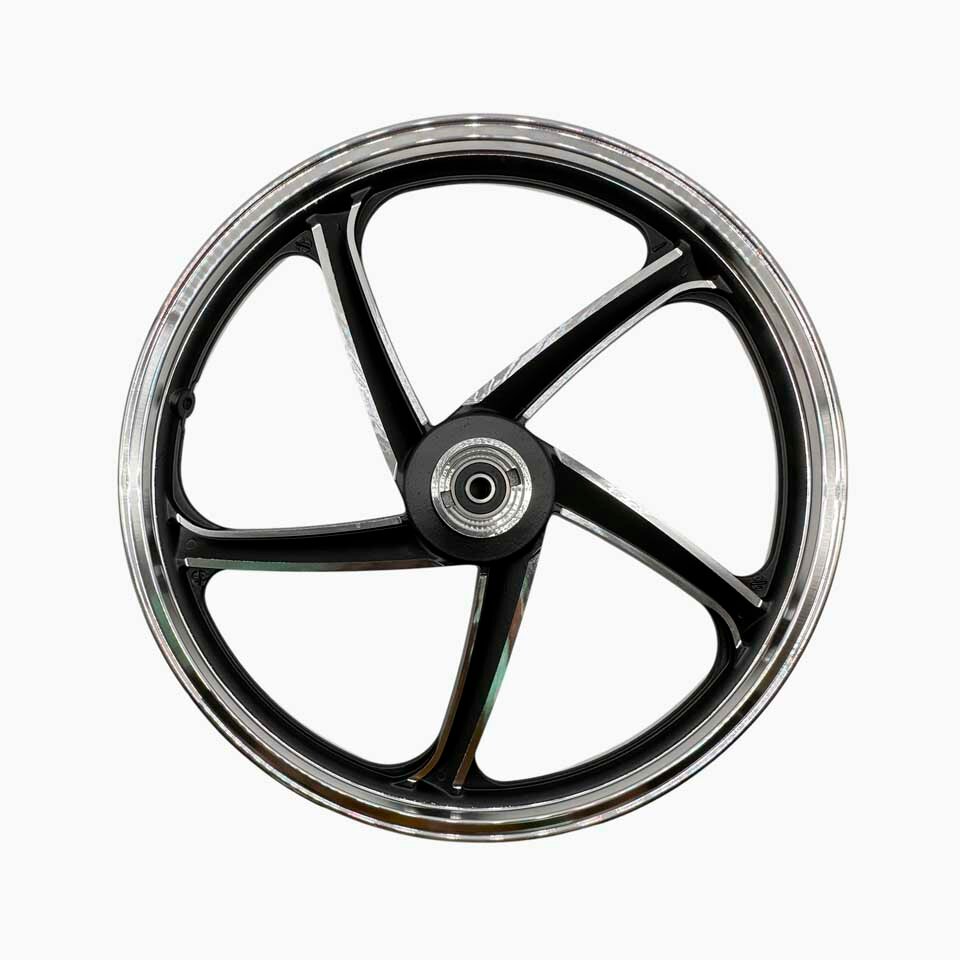 Обод (R17-1,40) на мопед Альфа RX (ось=12mm) передний литой (под дисковый тормоз) черный