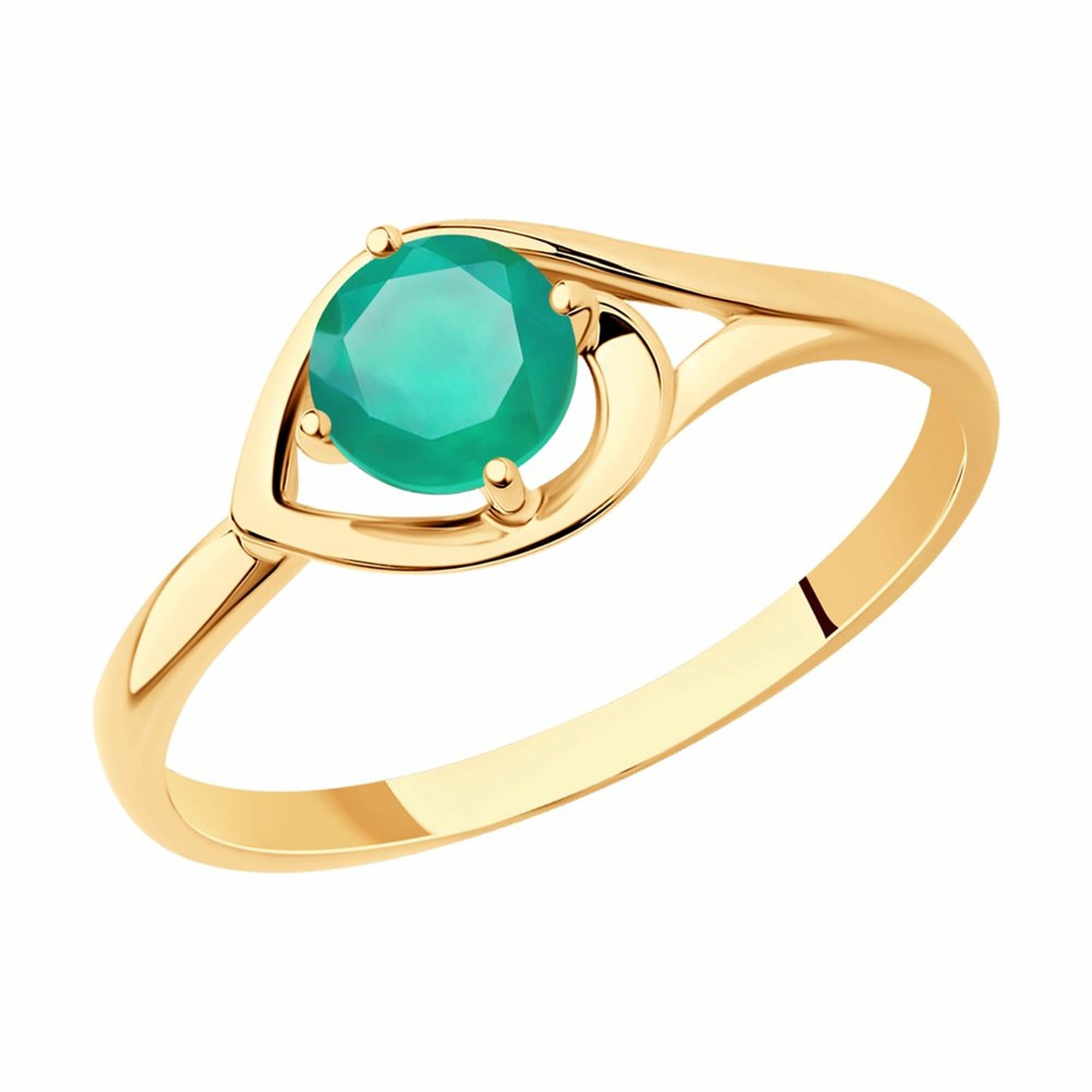 Кольцо, красное золото, 585 проба, агат