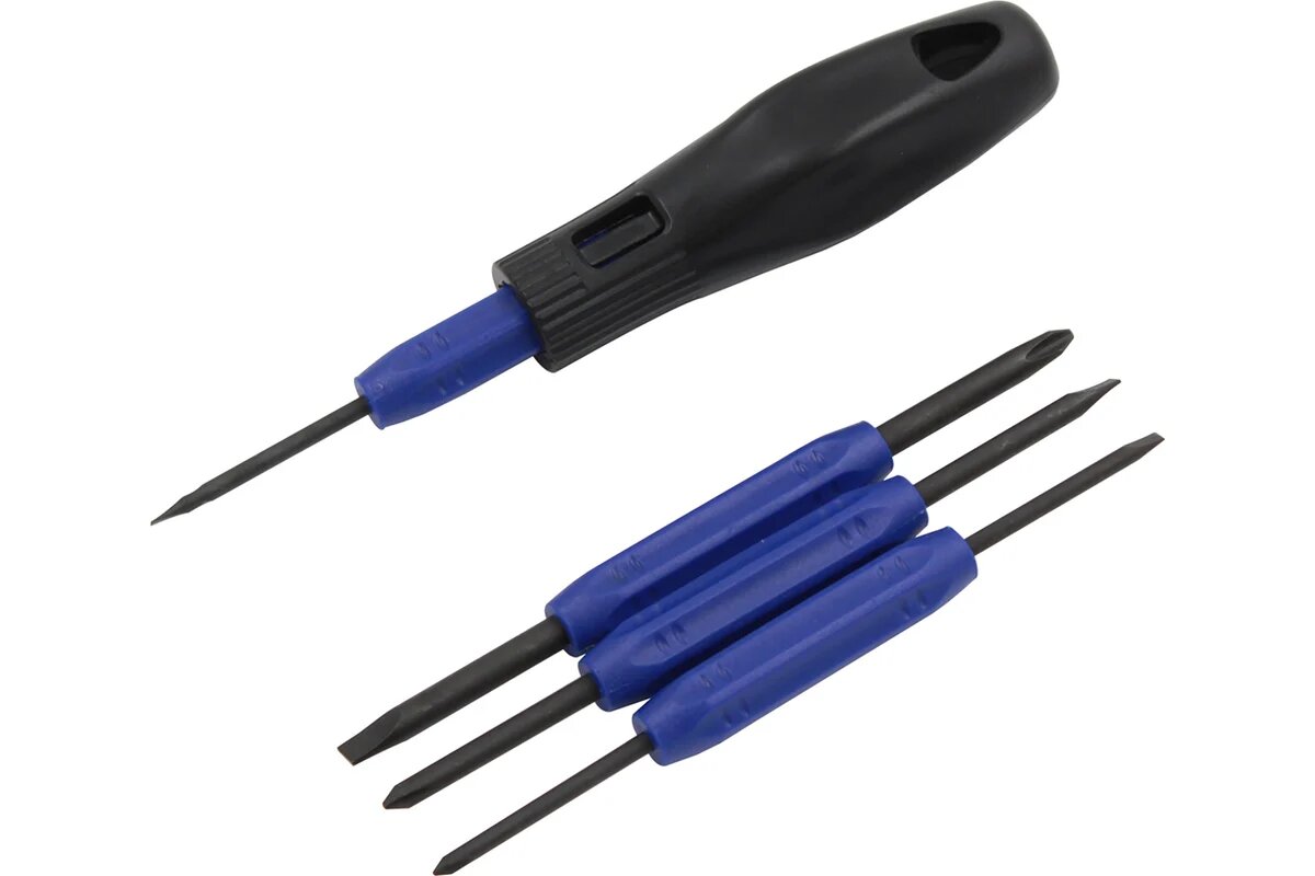 Kubis 8-в-1 отвертка в кейсе с битами PH2-SL5 мм и PH1-SL4 мм, компактная, удобная