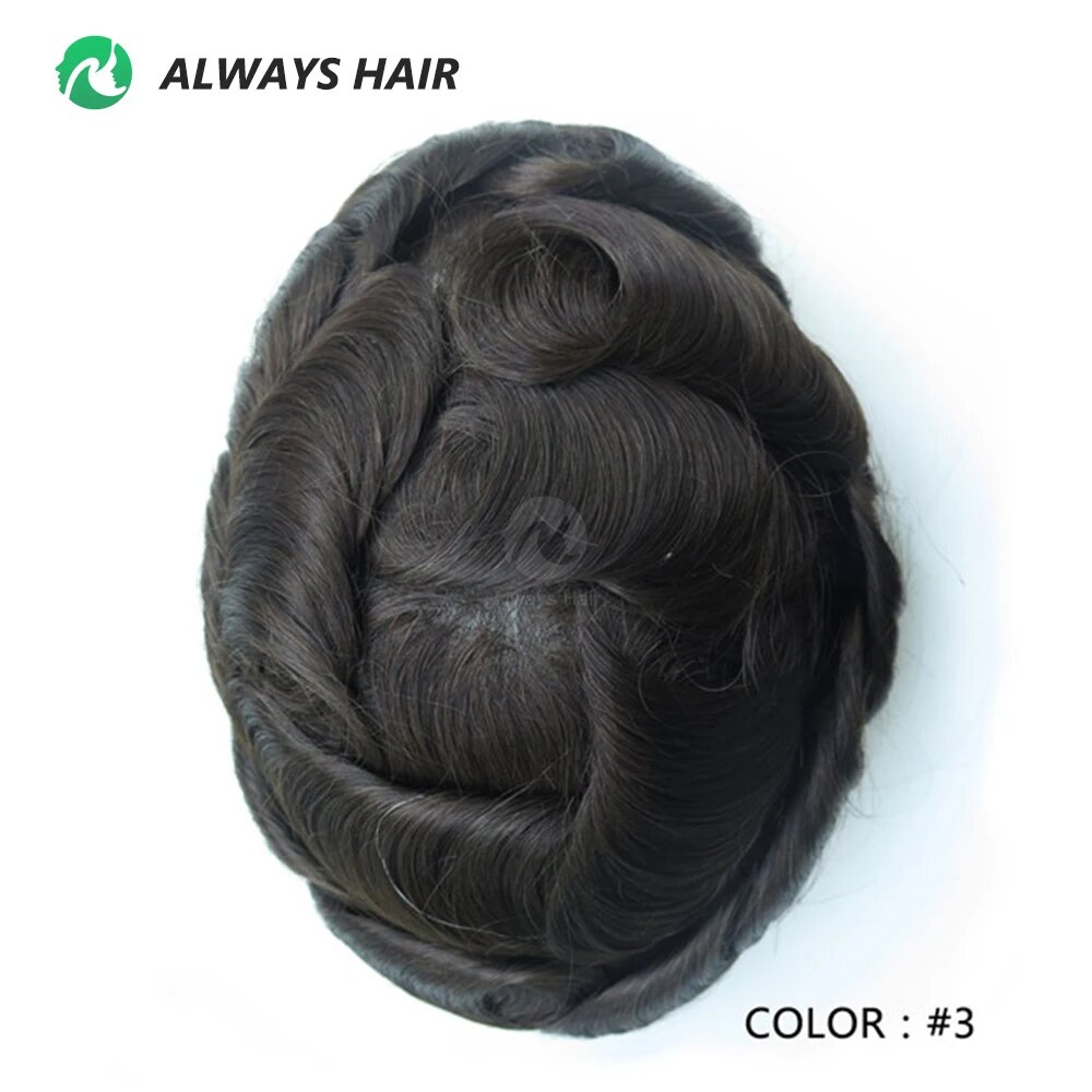 Натуральный парик Always Hair, 130% плотность, кожаная основа, индийские волосы 3 #, 8Х10