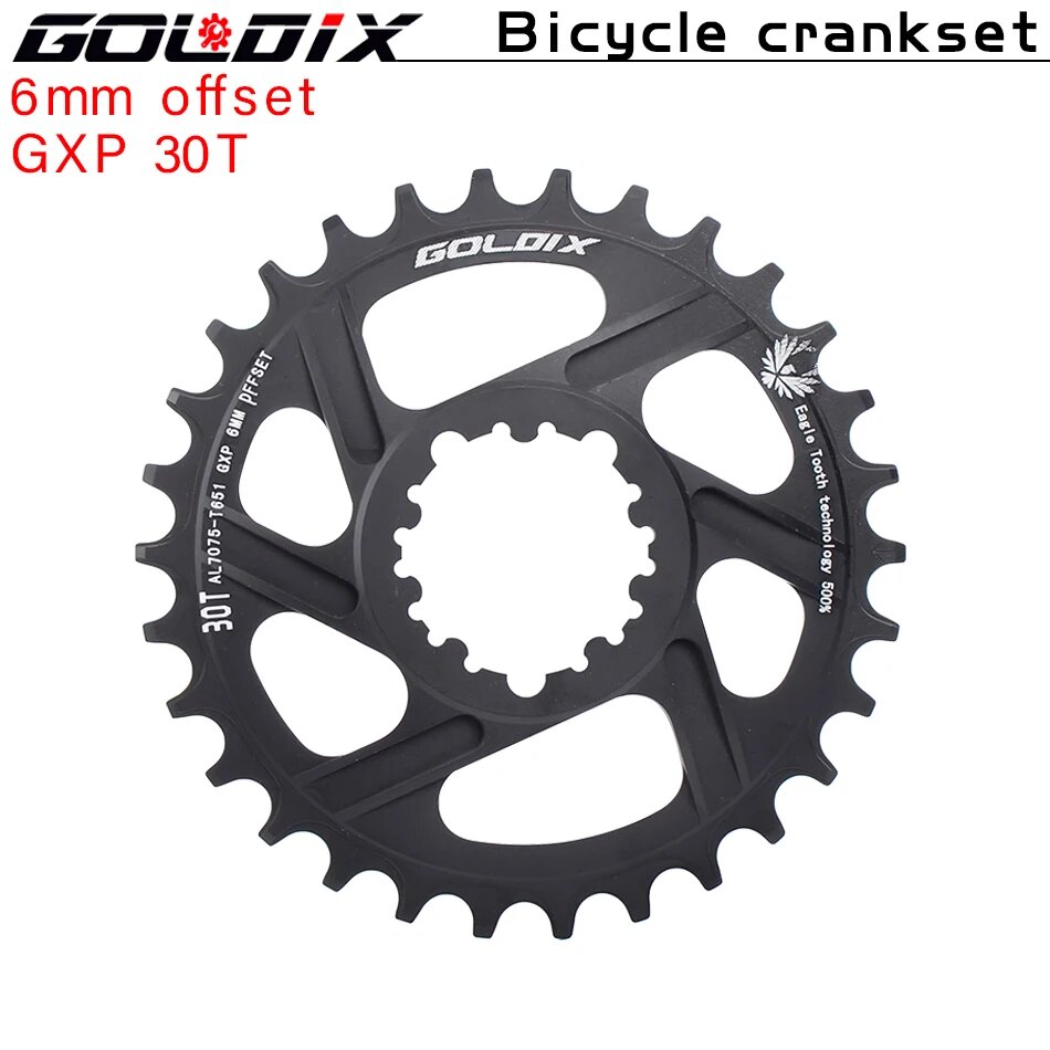 GOLDIX Велосипедная звезда MTB из алюминия 30T-38T 0мм смещение 6mm Offest 30T