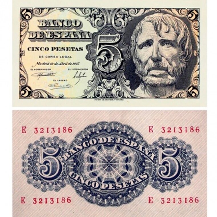 5 песет 1947 года Испания, сувенирная копия, банкноты и купюры редкие коллекционные