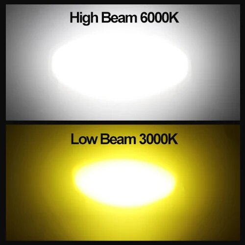 LED мотофары H4 6000K/3000K, белый/желтый