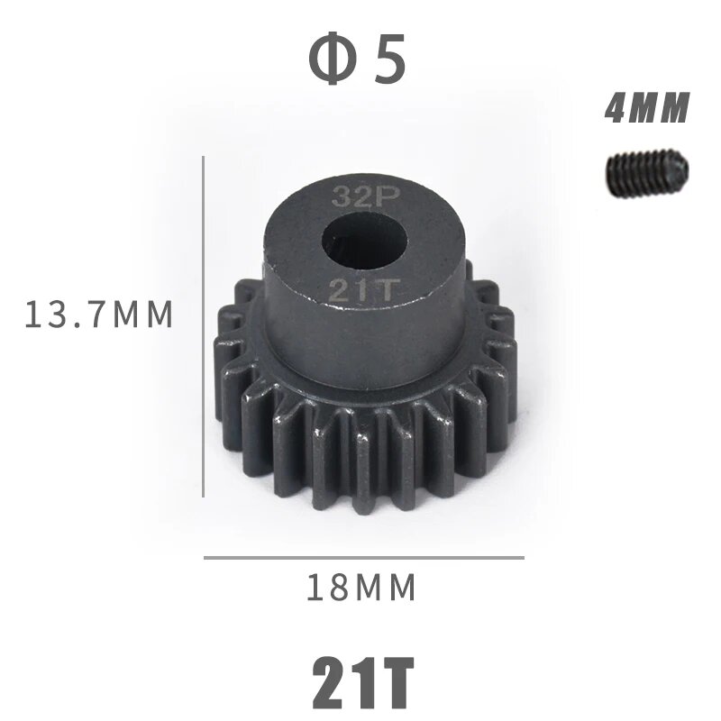 Шестерня 21T 32P, диаметр 5 мм, 13.7x18 мм