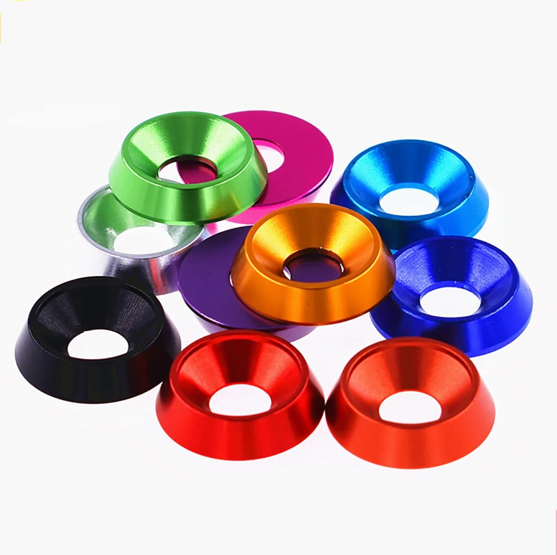 2 шт. M4 M5 M6 M8 цветная коническая потайная шайба, алюминиевая 6061 конусная плоская прокладка, детали «сделай сам»