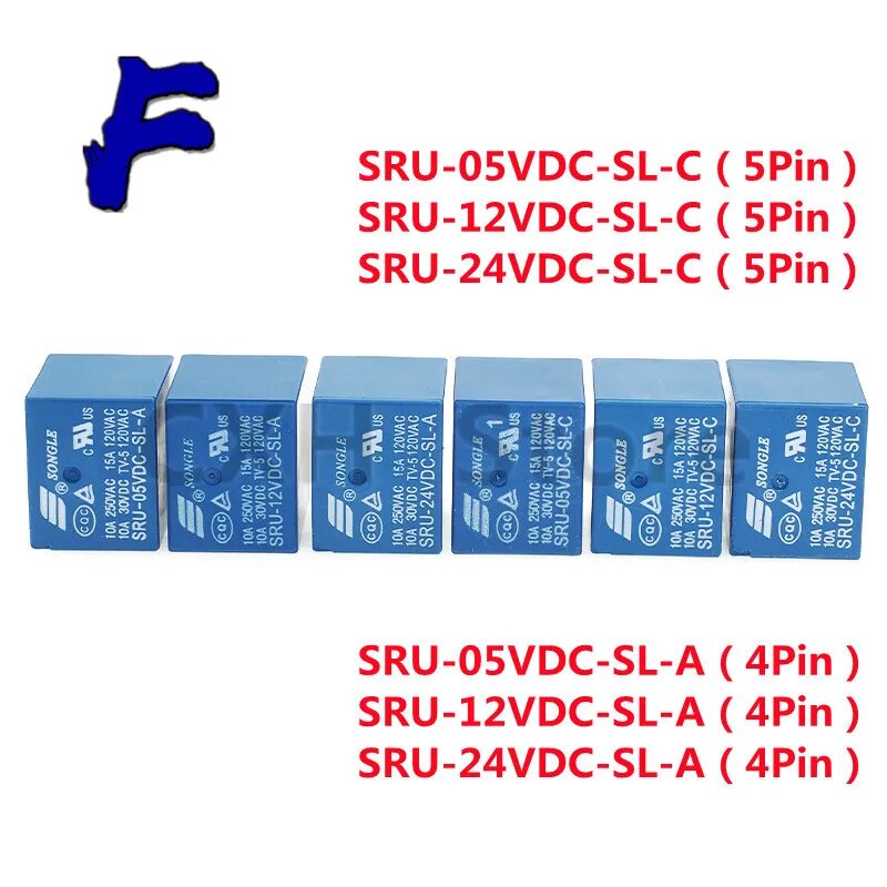 Реле SRU-24VDC-SL-C(5Pin) 5 шт.